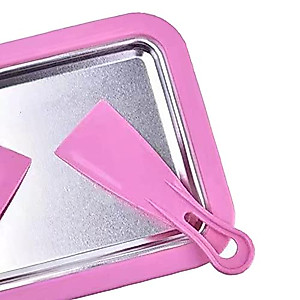 Plate with 2 s Homemade Rolled Ice, Sorbet Maker, Homemade Ice (Pink)