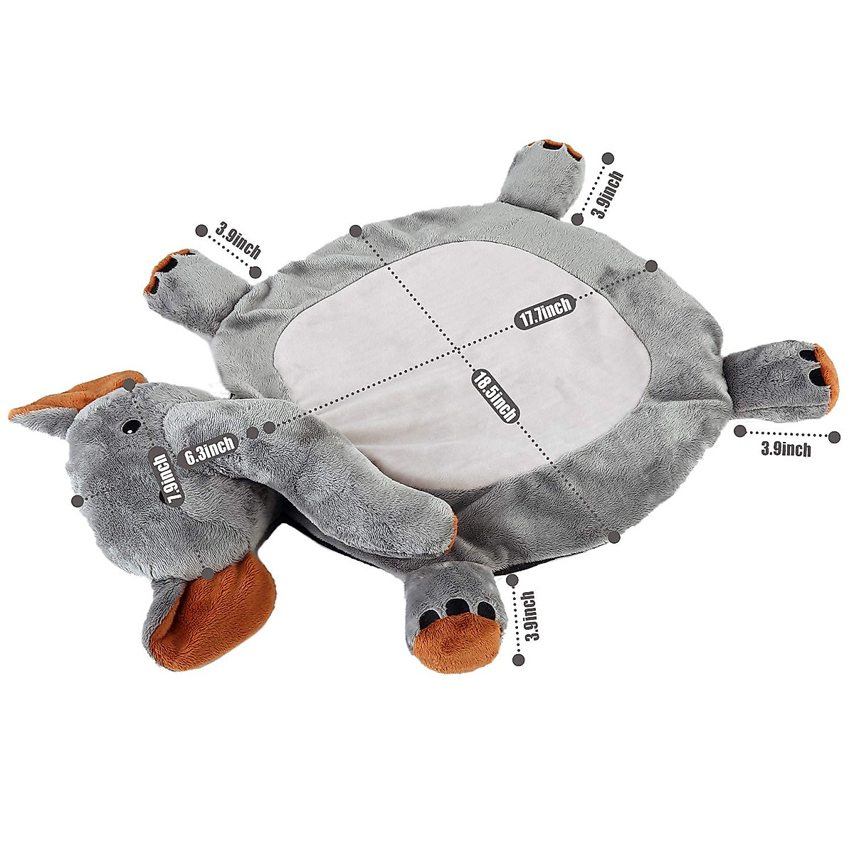 WEOK Heartbeat Puppy Toy, Dog Anxiety Relief Toys with Heartbeat, Dog Heartbeat Toy Bed Mat for Anxiety, Puppy Heartbeat Sleep Aid Comfort Toy for Puppy Dogs Cats Pets