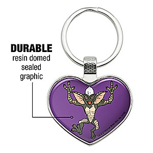Gremlins Stripe Keychain Heart Love Metal Key Chain Ring