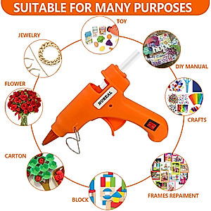 Mini Glue Gun, NUKEAL Hot Glue Gun Kit with EVA Carrying Case and 24 PCS Glue Sticks for Crafts, School DIY Arts, and Home Repair (20 Watts, Orange)