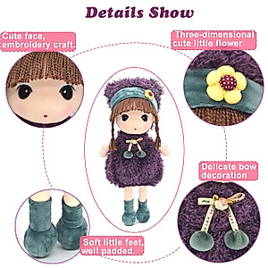 HWD Kawaii 17 inch Stuffed Plush Girl Toy Doll Good Gift for Kids Baby Lover.(Purple)
