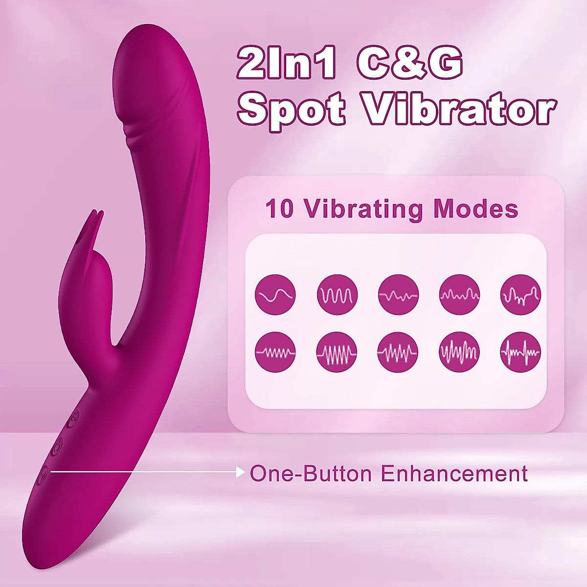 Adult Sex Toys Vibrator Silicone Dildo - C & G Spot Vibrator with 10 Vibrations and One-Click Enhanced Mode, SeYouYou Female Sex Toy with Powerful Dual Motors, Rabbit Vibrators Adult Toys for Woman