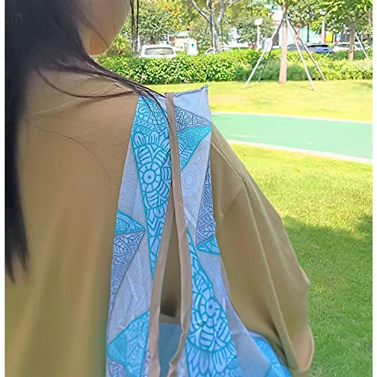 Fineget Reusable Portable Grocery Shopping Tote Bag Foldable Triangle Aesthetic Waterproof Large Durable Utility Ripstop Spare Bag for Women Laundry Lunch Duffel Travel Gear Camping Gym Yoga Bag