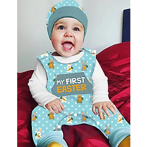 Easter Outfit Baby Boy Girl Outfit 3-6 Months Infant My First Easter Baby Boy Girl Outfit Long-Sleeved Onesie 3Pcs Set Easter Baby Boy Girl Outfit Romper My First Easter Outfit…