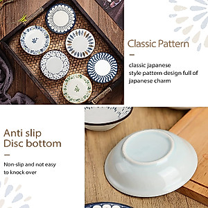 clothmile 6 Pieces Japanese Ceramic Dipping Bowls 4 Inch Japanese Style Side Dishes Sauce Dishes Asian Chinese Side Dishes Sauce Dishes for Sushi,sauce,snack and Soy Pinch Bowls for Kitchen Prep