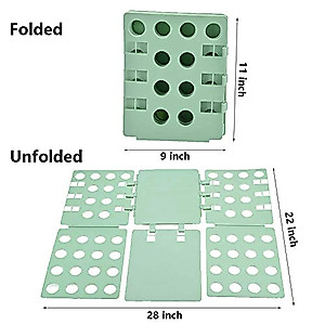 XHUJBOARD Adjustable Adult Clothes Folding Board, T Shirts Sweater Hoodie Fleeces Hoody Clothes Folder Durable Plastic Laundry folders Folding Boards flipfold, Light Green