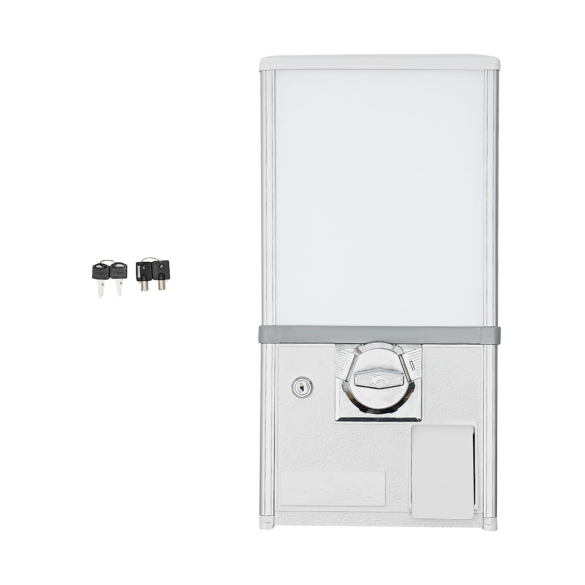 Gdrasuya10 Vending Machine, Gumball Dispenser Machine Huge Load Capacity Gumball Bank High Security Toy Vending Machine for 1.77-1.97in Gumballs/Toys, 25 Cents Coin (White)