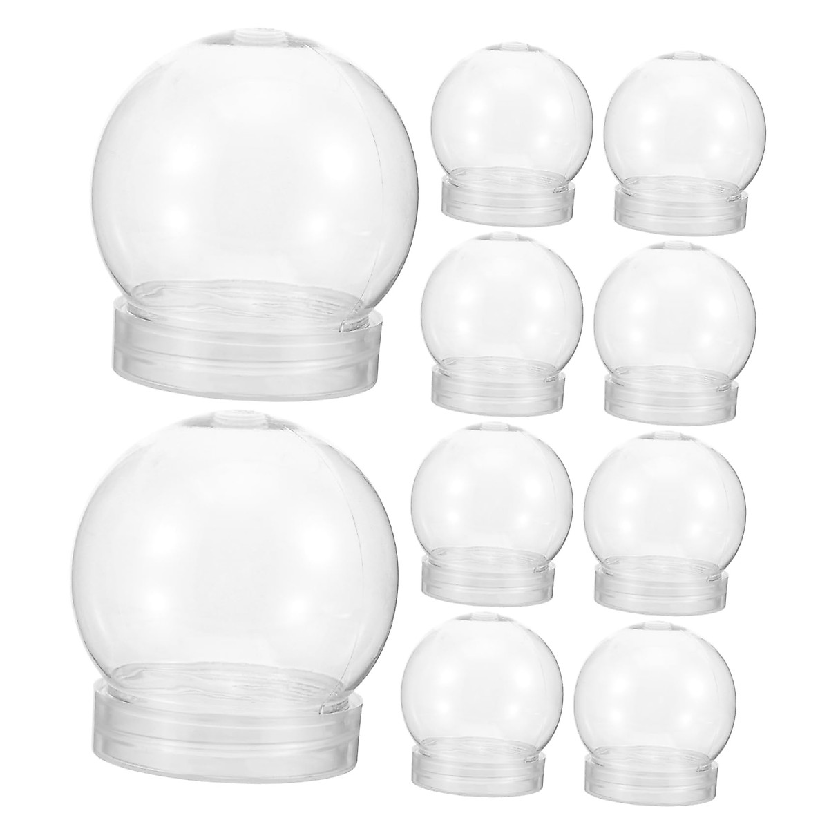 Plastic Snow Globe 10pcs DIY Snow Globe Water Globe Clear Plastic Ball with Screw Off Cap Fillable Water Globe Cookies Candy Jar for DIY Crafts Christmas Home Decoration