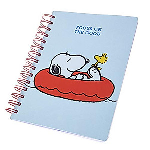 Graphique Vegan Leather Spiral Journal, Peanuts Focus,"Focus On The Good" Quote on the Cover – Perfect for Taking Notes, Lists and More