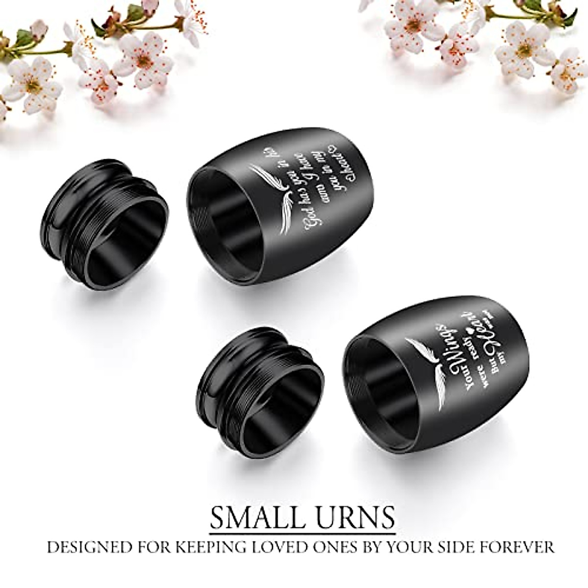 Small Urn Set of 2, Stainless Steel Mini Urn Set, Small Keepsake Urn for Human Ashes, Ashes Holder