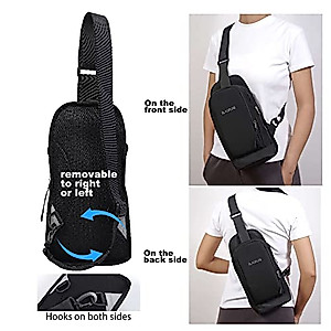 Crossbody sling chest bag shoulder backpack for casual hiking dark grey