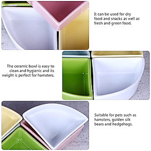 1pc Hamster Feeding Bowl Triangle Hamster Drinking Bowl Food Bowl Hamster Food Feeder Pet Supplies Hamster Bowl Ceramics Bowl Feeding Basin