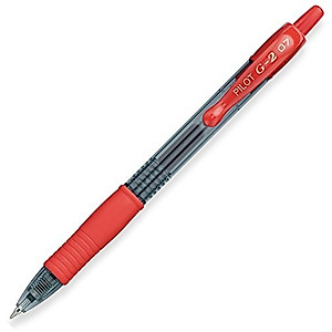 Pilot G2 pens retractable Gel Roller ballpoint 07 Fine point Black, Blue & Red Bundle (6)