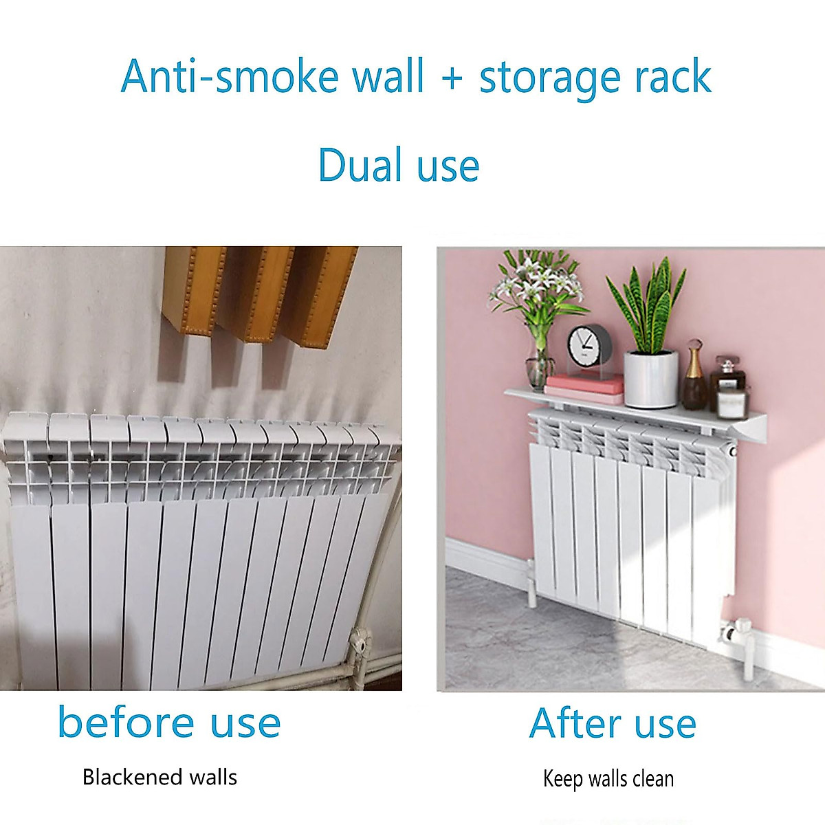 AHDFY Radiator Cover,Radiator Shelf White,Heating Hide-Out Cover, No Drilling Required,Modern Cabinet Top,Universal Radiator Shelf Bracket,for Living Room Bedroom Hallway Decor Display Heater,85cm