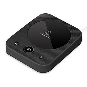 Coffee Mug Warmer for Desk, Coffee Cup Beverage Warmer, 4 Hours Auto Shut-Off Candle Heating Plate for Office, Home and Travel with 3 Temperature (Black)