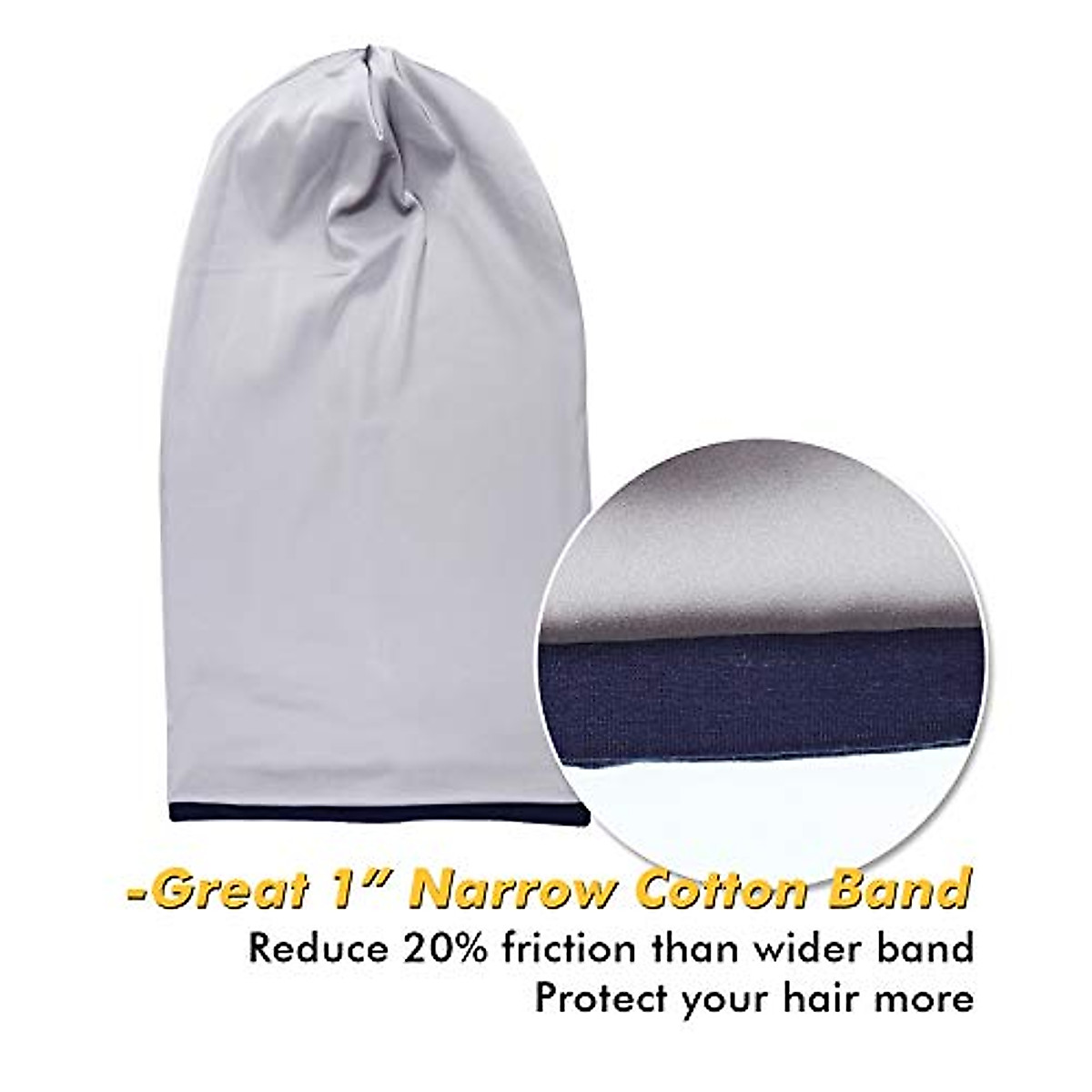 Sleep Cap for Long Braid Girl Satin Lined Adjustable