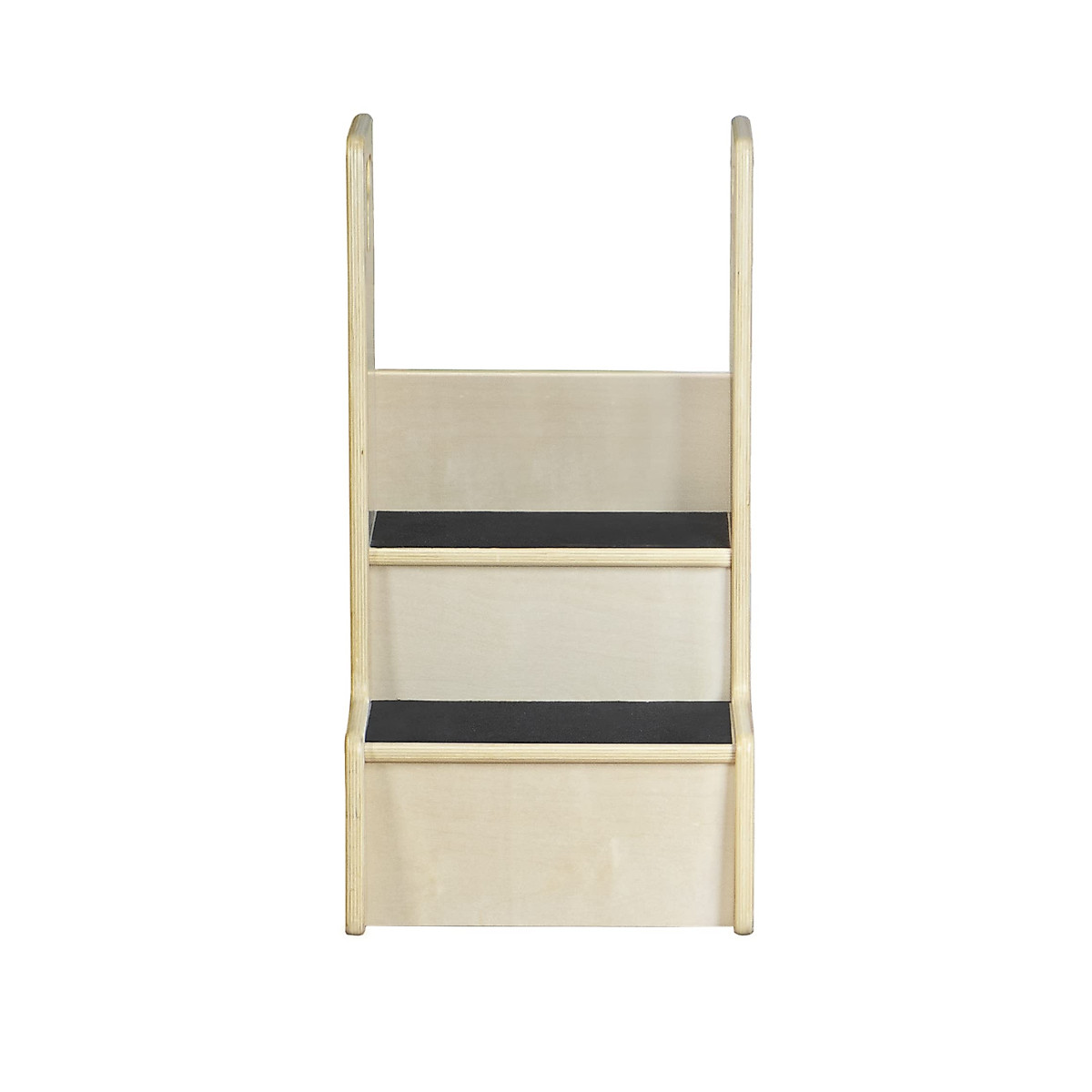 RRI Goods 2 Step Up Stool for Toddlers and Kids with Support Handles and Non Slip, Montessori Wooden Reach Up Safety Steps for Bathroom, Kitchen [Black]