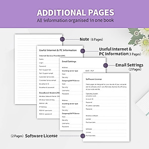 Password Book with Alphabetical Tabs, Hardcover Password Keeper, Password Notebook Organizer for Computer and Internet Address Website Login, Gifts for Home and Office, 4.4''x 5.8''- Purple