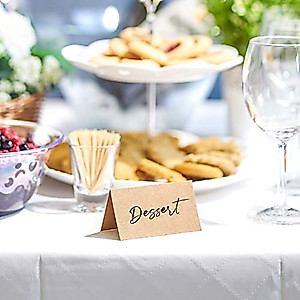 Place Cards for Weddings, 100-Count Kraft Table Name Cards, Blank Rustic Tent Cards, Seating Placecards for Dinner Parties, Banquets, Events