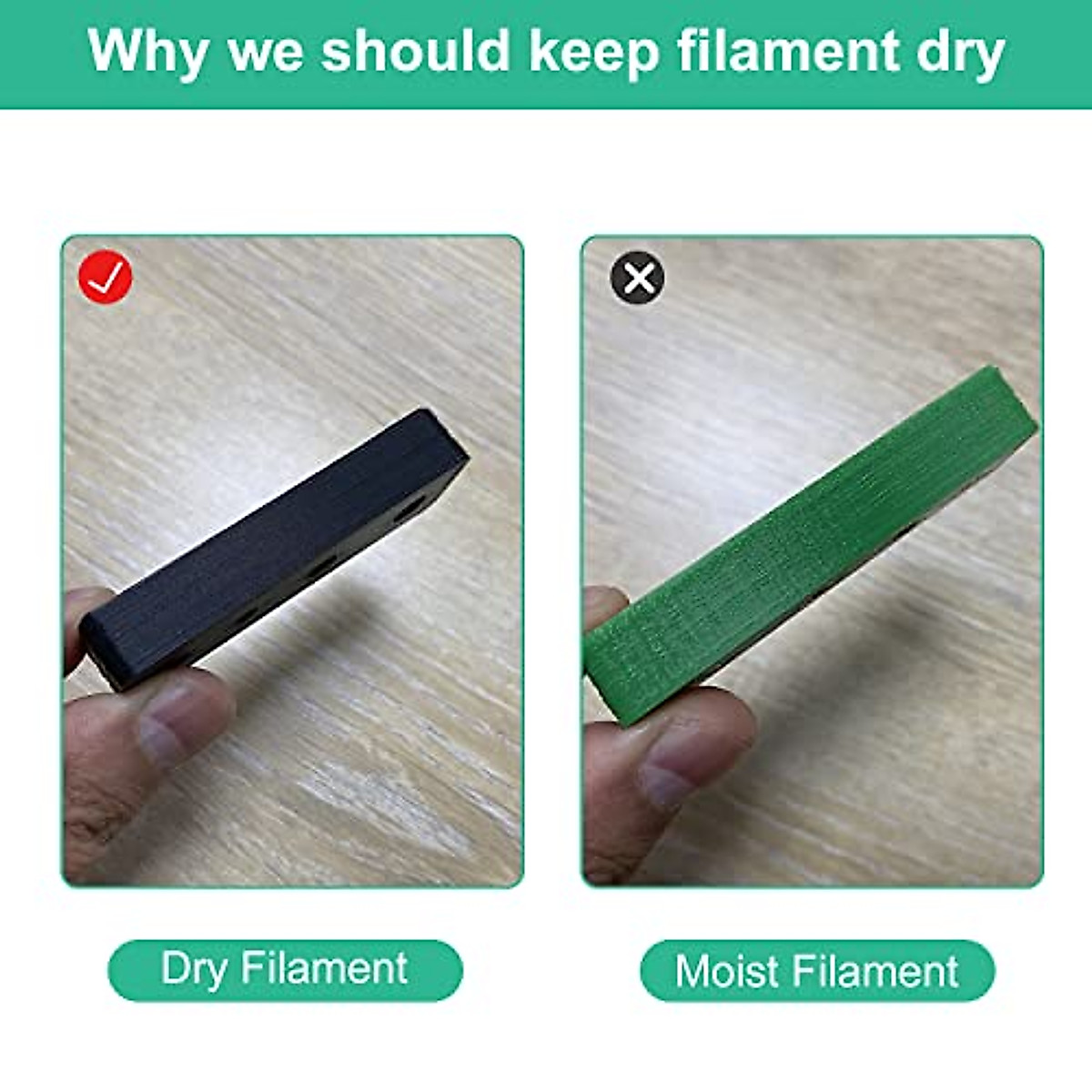 AJOYIB 3D Printer Filament Moisture Proof Storage Bag & Hand Exhaust Pump Reusable Vacuum Sealed Bags 10 x Compression Dryer Bags, 10 x Silica Gel Desiccant