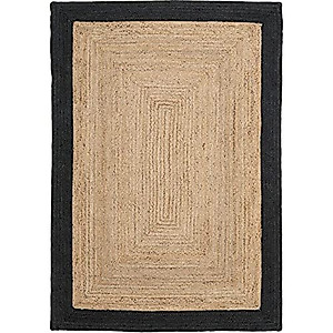 Jute Area Rug 8x10ft Natural Fiber Collection Handmade Boho Eco Friendly Soft Braided Rug for Indoor Outdoor Kitchen Bedroom Living Hallways Enterways (2x3ft)