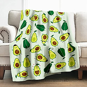 Levens Avocado Blanket Gifts for Women Girls Boys, Adorable Fruit Decoration for Home Bedroom Living Room Crib Couch, Super Soft Cozy Smooth Lightweight Throw Blankets Green 50"x60"