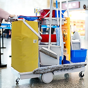 Scicalife Yellow Laundry Cart Bag, 9" x 7" x 0.98", Vinyl, Reusable, Stain and Water Resistant