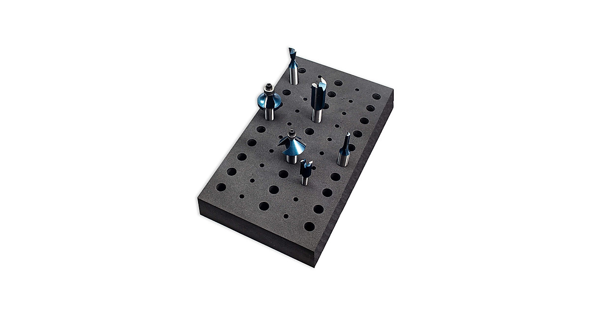 POWERTEC Router Bit Tray for 50 Bits - Organize Your Router Bits ...