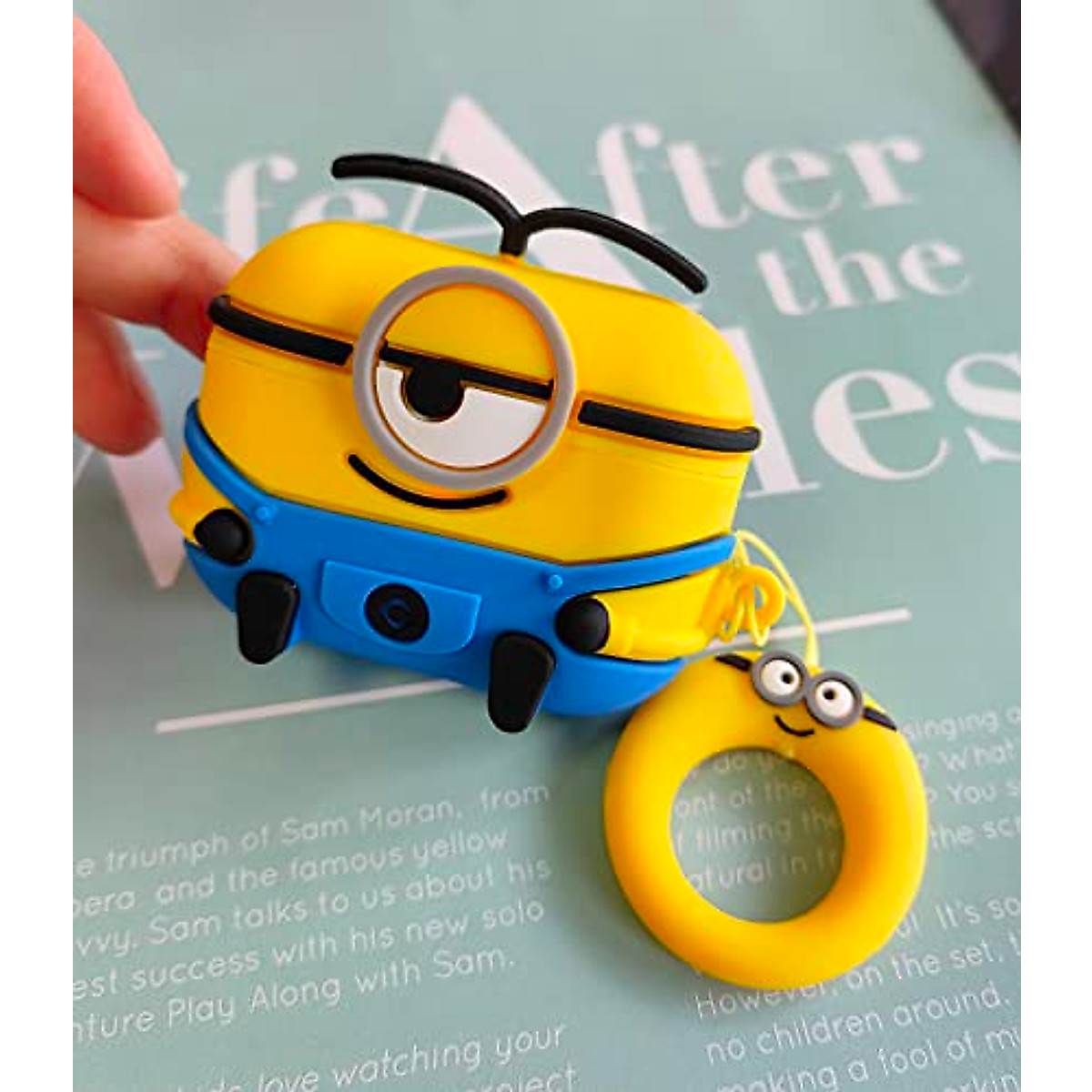 Compatible with Airpods Pro 2nd Generation Case 2022, Cute Case for Air Pods Pro 2 Cartoon, Kawaii Soft Silicone Protective Cover for New Apple Air pod Pro2 Case for Men Women Keychain (One Eye)