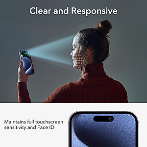 ESR 3 Pack for iPhone 15 Pro Max Privacy Screen Protector, Anti-spy Tempered-Glass Privacy Screen Protector, Micro-curved Edges, Case Friendly