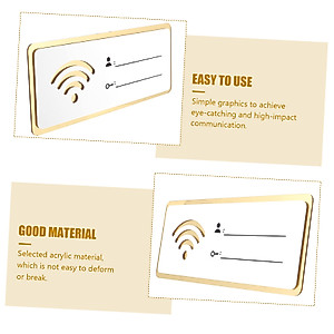 Operitacx Wifi Plaque for Wall Acrylic Wifi Password Sign Network Coverage Sign Easy to Read Password
