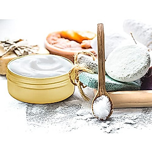 Gold 2 Ounce Aluminum Tin Jar Refillable Containers 60 ml Aluminum Screw Lid Round Tin Container Bottle for Cosmetic, Lip Balm, Cream, 30 Pcs