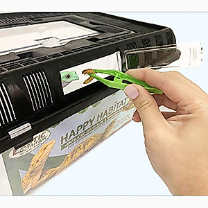 Exotic Nutrition Happy Habitat (Large) - Ventilated Enclosure & Breeder Box - for Live Feeder Insects, Reptiles, Amphibians & Other Small Pets - Durable Plastic Portable Terrarium