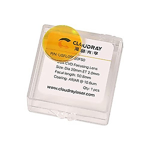 Cloudray CO2 Laser Lens 20mm Laser Mirror CO2 Laser Focal Lens CO2 Focus Lens,CVD ZnSe for CO2 Laser Engraving Cutting Machine,Laser Cutter 40W-200W,Dia 20mm FL50.8mm