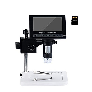 Coin Microscope,4.3" Coin Microscope, 4.3 Inch LCD Digital Microscope 1000x, Coin Magnifier with 8 Adjustable LED Lights, PC View, Windows Compatible, 32G TF Card Include (DM43)