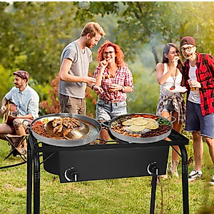 Bene Casa Stainless-Steel 22.4-inch Comal Pan, Belly Up, Rust Free Steel Convex Comal, Outdoor Cooking, Mexican Cuisine, Party Size, Comal,Pan and Serving Platter for Authentic Mexican