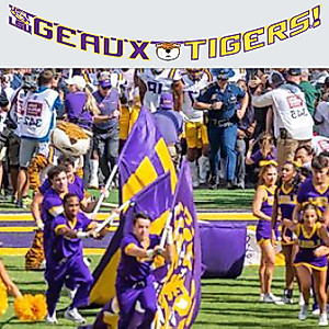 LSU – Geaux Tigers Banner! 8 Ft. long banner is great for Tailgating, Dorm Rooms, Birthday Parties, Graduation. Show your LSU Tiger spirit. by Havercamp
