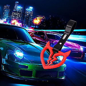 jdm Devil Demon Broken Heart Red TSURIKAWA Ring Subway Train Bus Handle Strap Charm Drift