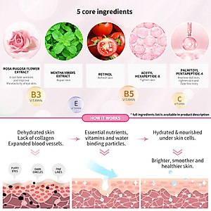 BREYLEE Rose Eye Mask - 60 Pcs Under Eye Treatment for Puffy Eyes, Wrinkles, Dark Circles and Fine Lines (Rose)