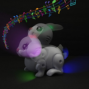 Prextex Easter Bunny with Lights, Sound and Movement Battery-Operated Easter Toy Great Easter Gift and Easter Accessory for Easter Basket Arrangement