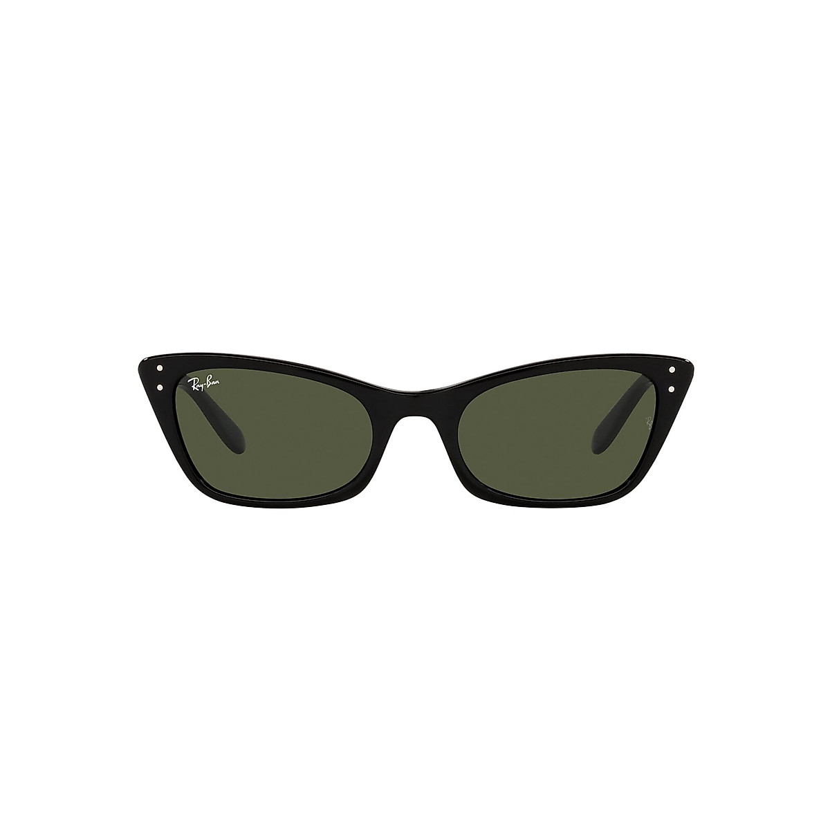 Ray-Ban Women's RB2299 Lady Burbank Cat Eye Sunglasses, Black/Green, 52 mm