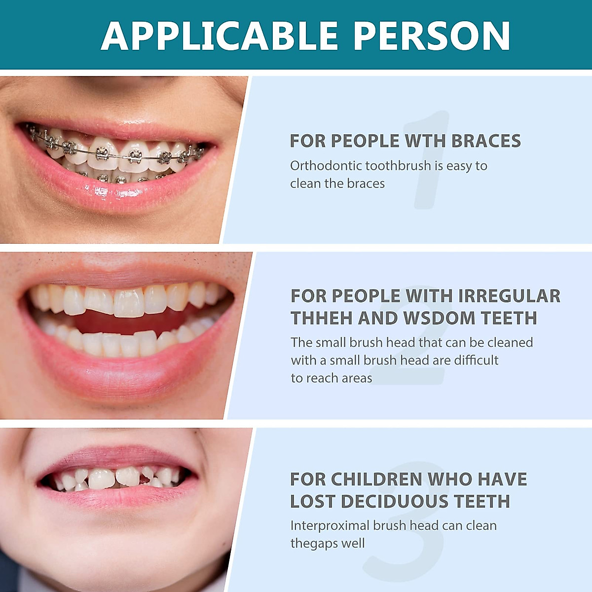 Healifty 4 Pcs Hard Denture Brush Double Sided Toothbrush Multi- Layered Bristles Fake Teeth Cleaning Brush Denture Care (Green)