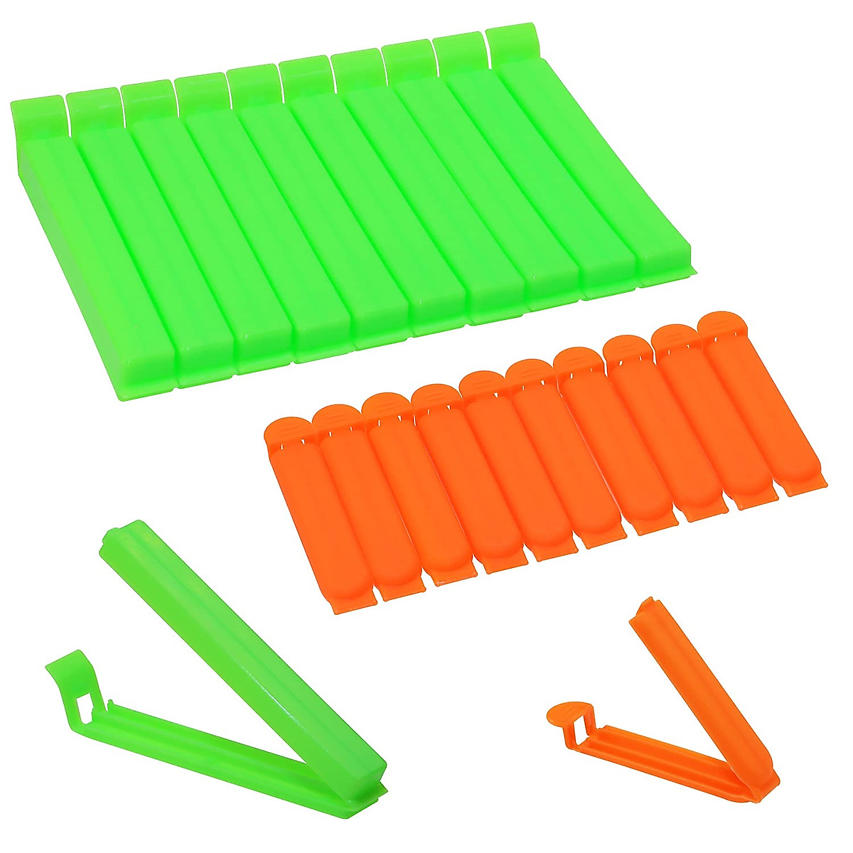 PENTA ANGEL Bag Sealing Clips 20Pcs Reusable Colorful Plastic Chip Clips Bread Bag Clamp for Home Kitchen Food Snack Packages Storage (20)