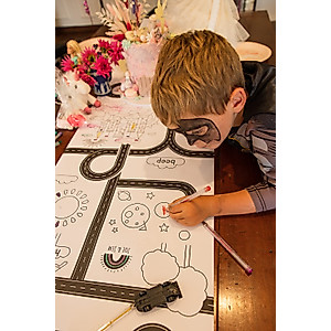 Zoe & Jim Giant Coloring Paper roll for Kids. Large Coloring Roll. 26 feet x 17 inches of Preschool Play Fun. Craft kit roll. Coloring Activity Banner. Toddler Art and Creativity Toys., White