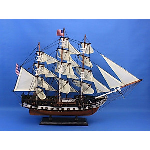 Hampton Nautical Wooden USS Constitution Tall Model Ship, 24" , Brown