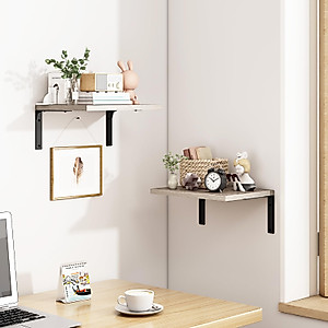 Inforth Deep Wall Shelves, Floating Shelves for Wall Display, 12” Wide Wall Mounted Shelves for Living Room, Bedroom, Kitchen, Office Decor, Modern Hanging Bookshelf (Grey, 16 * 12 Inches)