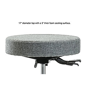 Perch Walter Rolling Height Adjustable Doctor's Stool with Back for Carpet or Linoleum | Workbench Height | 300-Pound Weight Capacity | (Imperial Blue Vinyl)