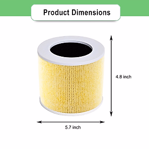 Smudtad 3 Pack Core Mini-RF Replacement Filters Compatible with LEVOIT Core Mini Air Purifier, True HEPA 3-in-1 Premium High Efficiency Filter, LEVOIT Core Mini-RF (Yellow)