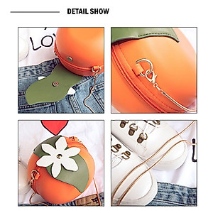 MILATA Fruit Orange Shaped Women Pu Leather Clutch Purse Cross Body Bag