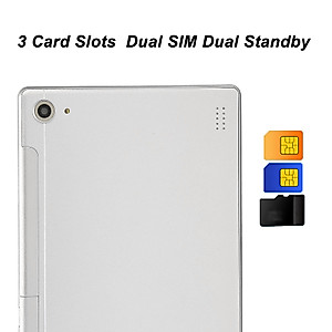 DAUERHAFT Office Tablet, US Plug 100‑240V Tablet PC 6GB RAM 128GB ROM 4G LTE 5G WiFi 3 Card Slots for School (Silver)